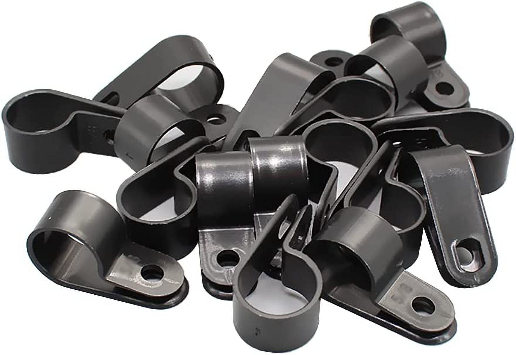 100 Pcs Black Nylon R Type Cable Clamps Cable Organizer Cord Clips ...