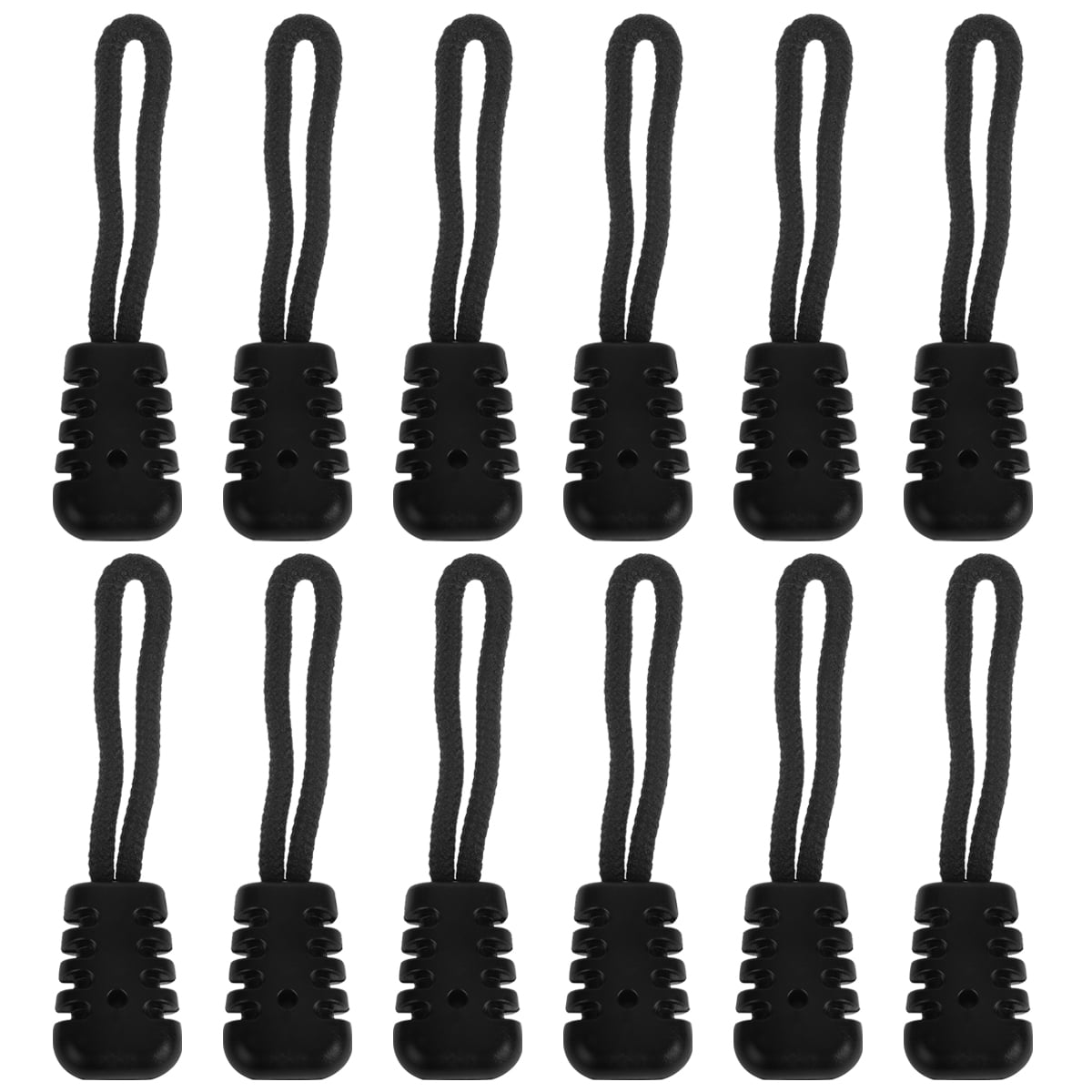 100 Pcs Black Zip Zipper Replacement Extension Fixer Cord Tail Rope ...