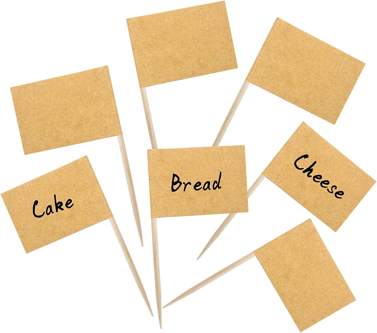 100 Pcs Blank Kraft Flag Toothpick Flags,Small Toothpick Mini Stick ...