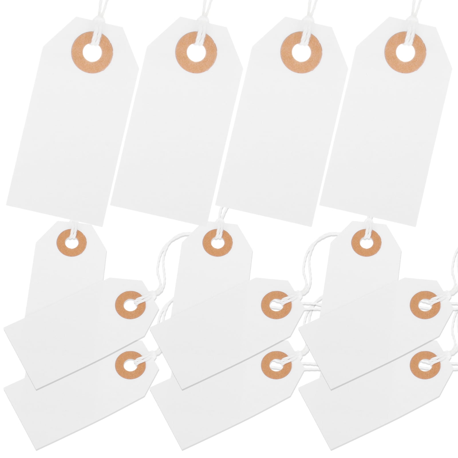 100 Pcs Blank Label Hang Tag Paper Key Tags with Labels Shipping String ...