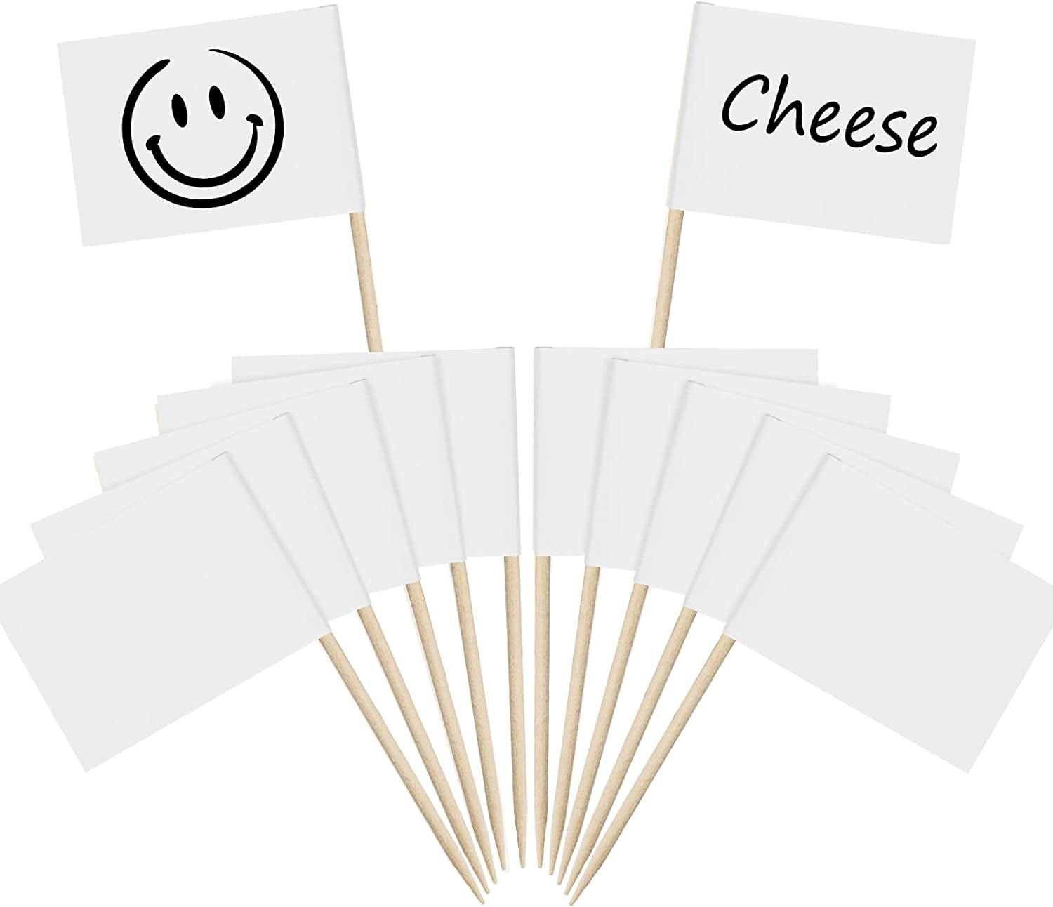 100 Pcs Blank Toothpick Food Flags for Buffets to Write On, Party Food ...