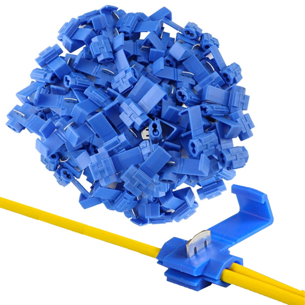 100 Pcs Blue Quick Splice Snap Wire Connectors 0.75-2.5mm²/AWG 14 to 18 ...