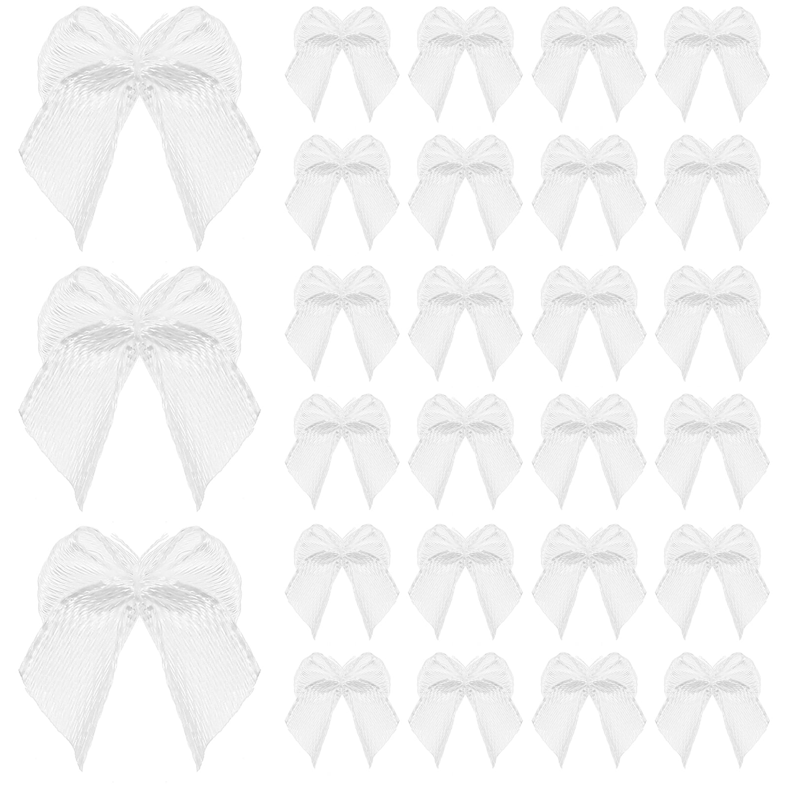 BESTOYARD Ribbon Bows White 100Pcs 0.9x0.8x0.04In - Walmart.com