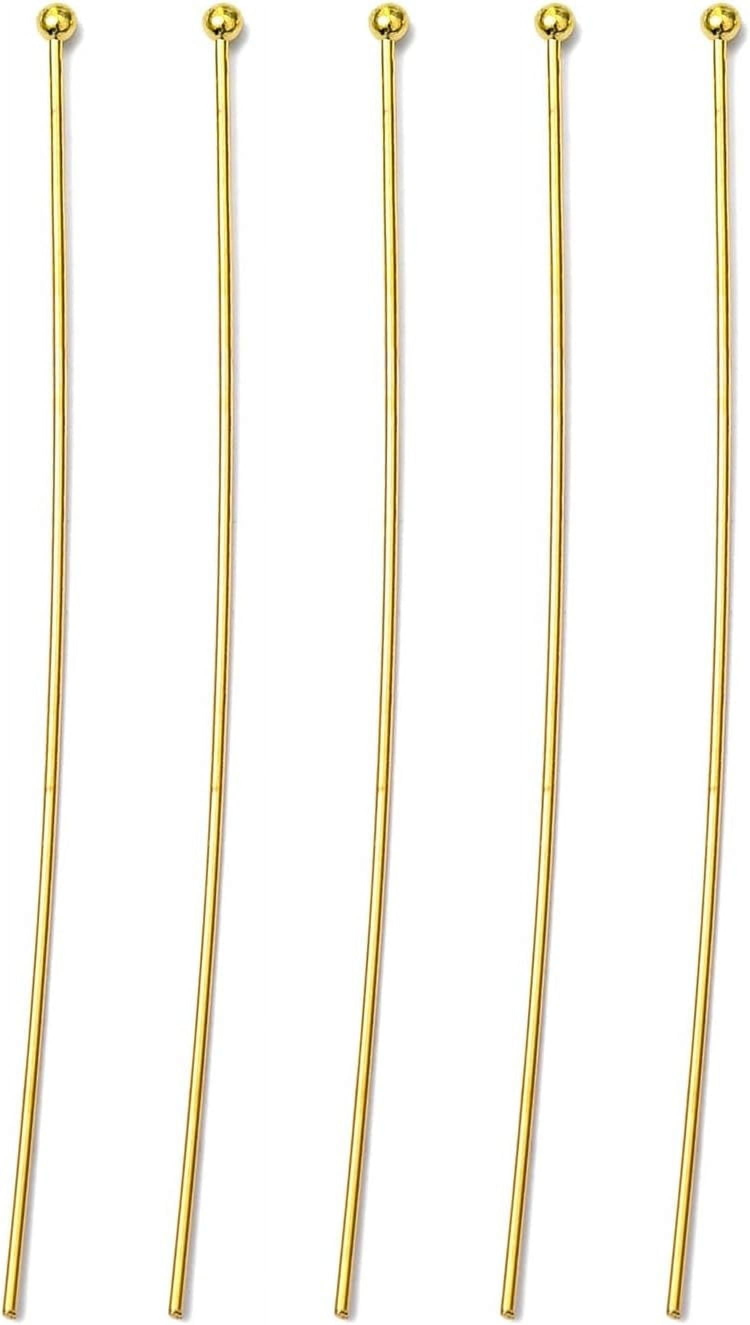 100 Pcs Brass Ball Head Pins Metal End Headpins Jewelry Making Pin Long ...