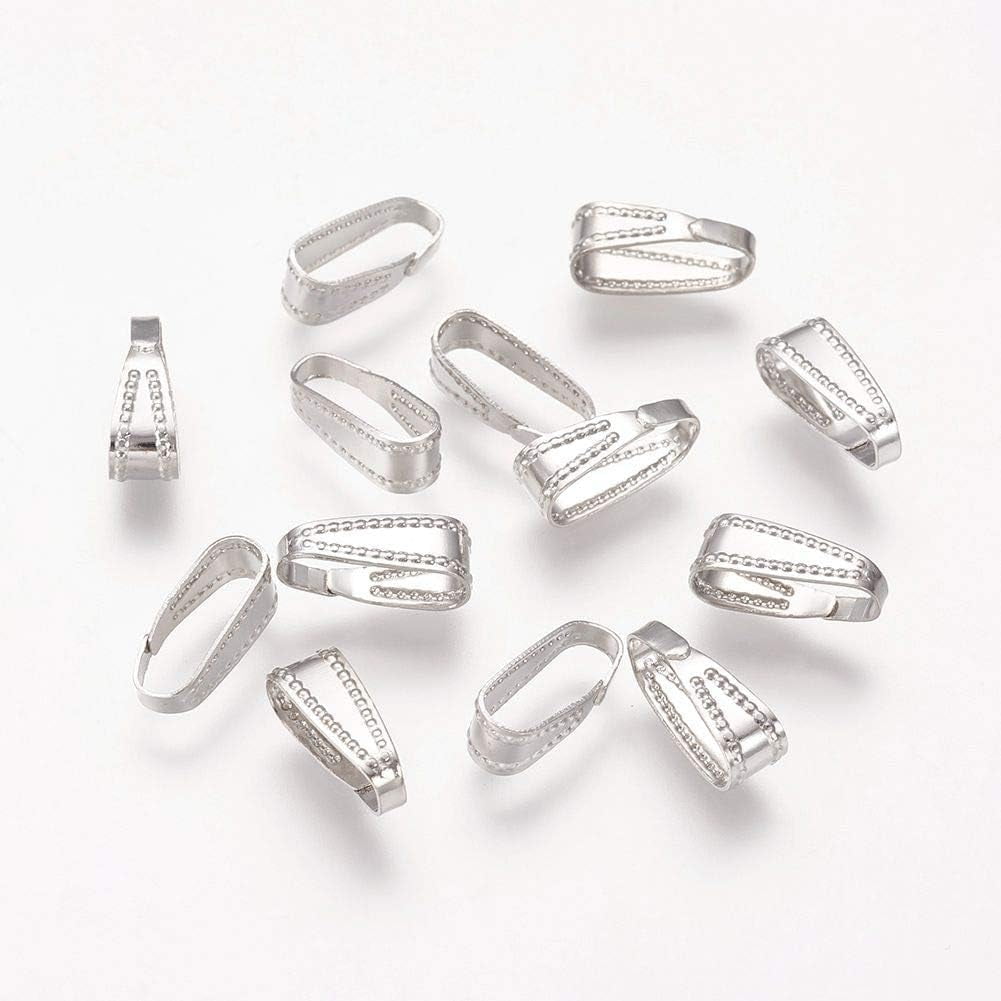 100 Pcs Brass Snap on Bails Hook Pendant Clasps Pinch Clips Bail ...