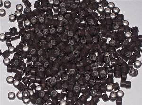 100 Pcs Brown 5mm Silicone Lined Micro-ring Links Beads Linkies for I ...