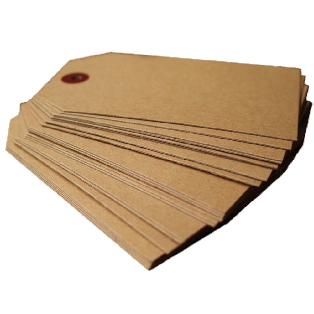 100 Pcs Brown Kraft Paper Tags DIY Label Packaging Label Wedding Gift ...