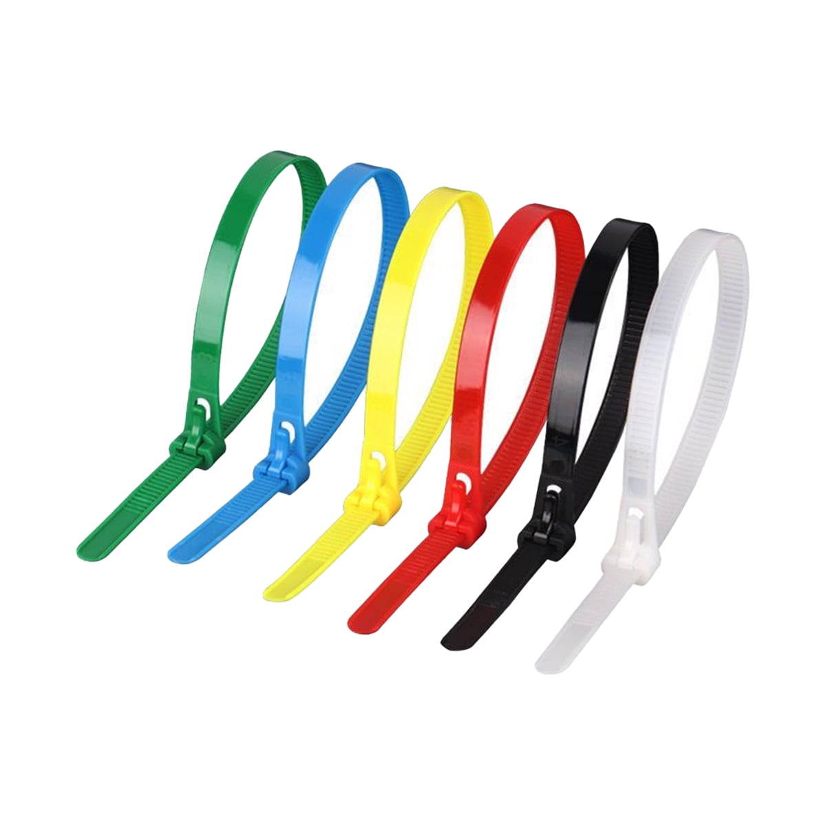 100 Pcs Buckle Self-locking Premium Nylon Cable Wire Ties,Color Nylon ...