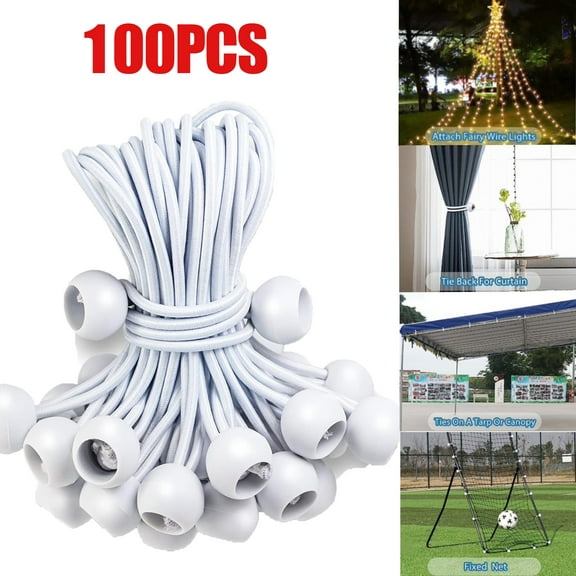 15 Inch Bungee Balls Ties,50 PCS Ball Bungee Cords Heavy Duty Elastic ...