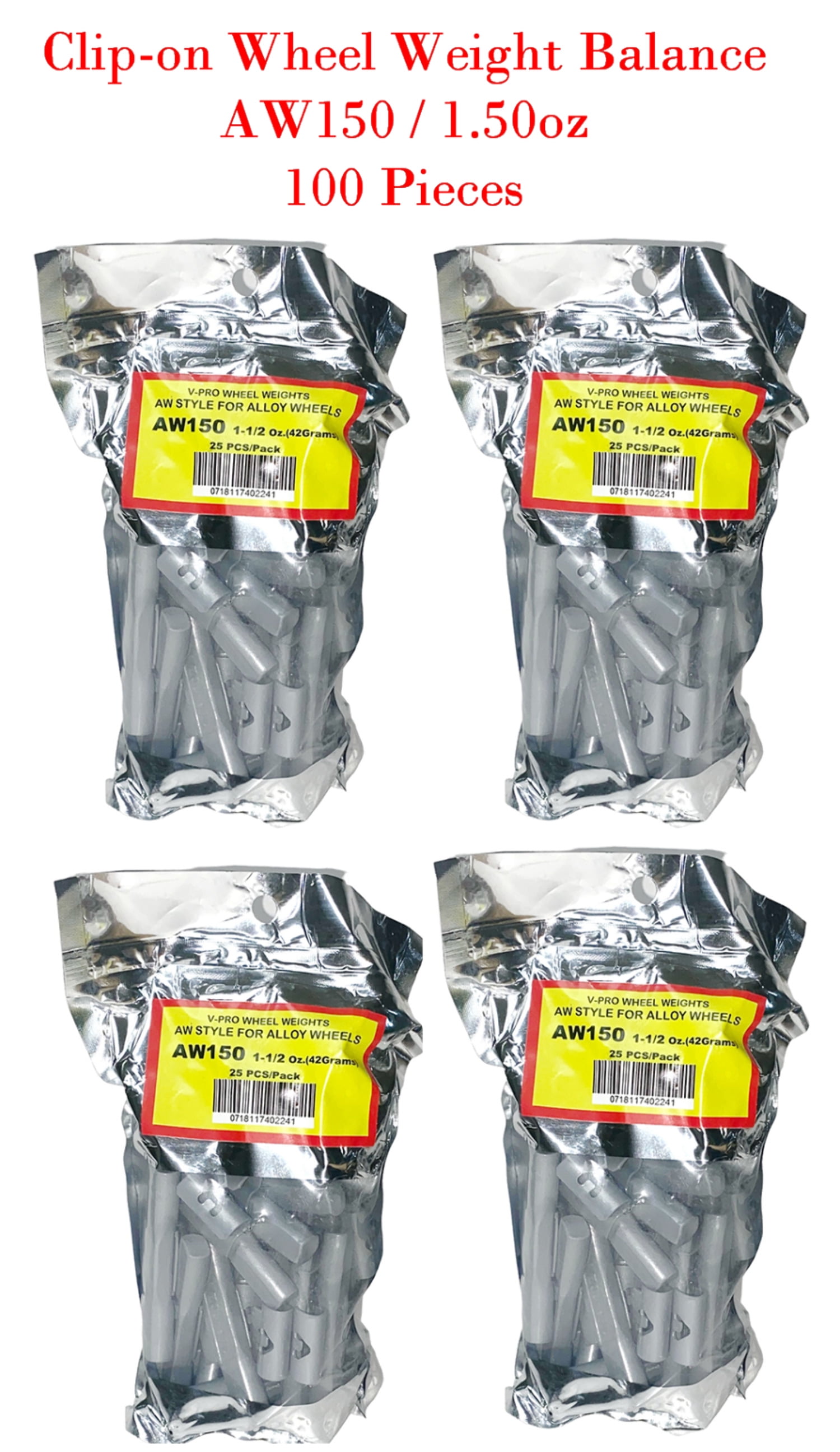 100 Pcs CLIP-ON Wheel Weight Balance 1.50oz 1.1/2oz AWZ150 oz Lead Free ...