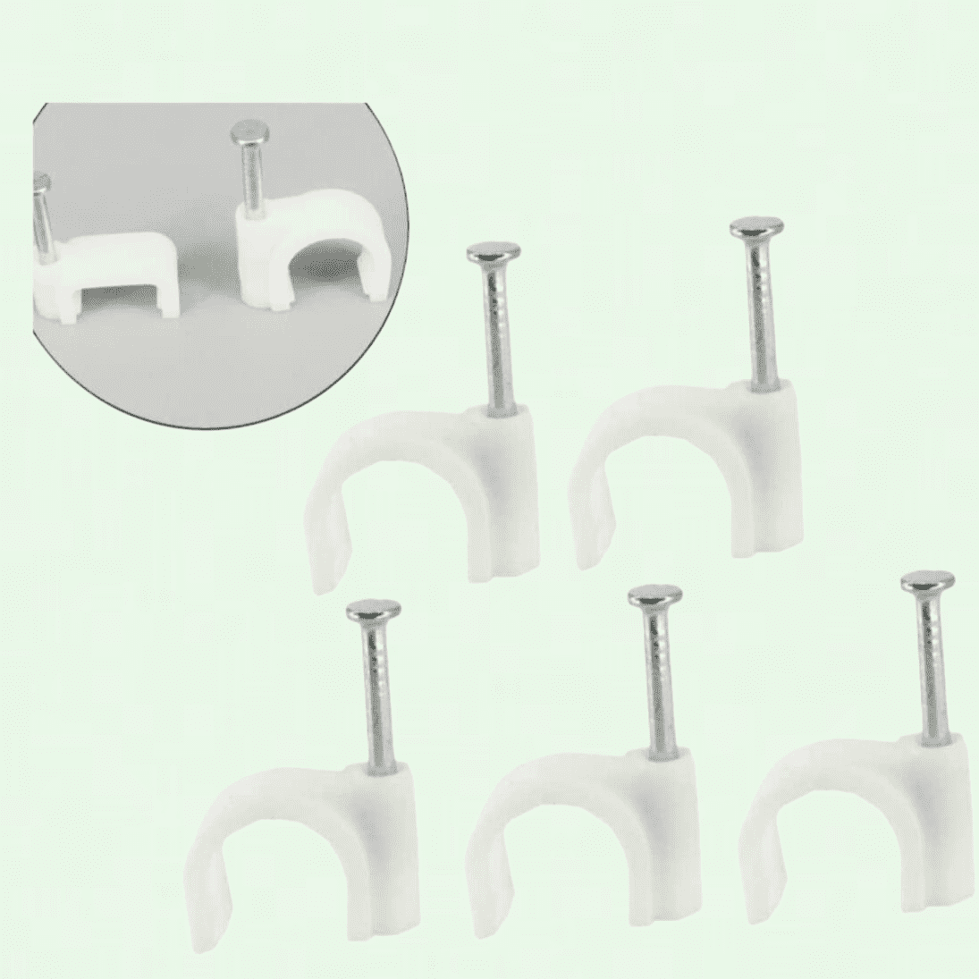 100 Pcs Cable Holders for Cords, Wire Clips, Coax Cable Mounting Clips ...