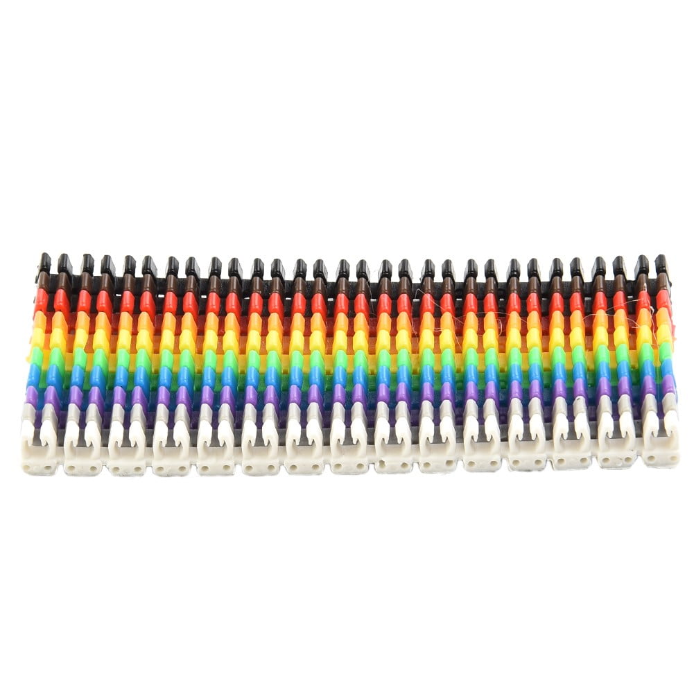 100 Pcs Cable Markers Colourful C-Type Number Tag Label For Wire 1.5 ...