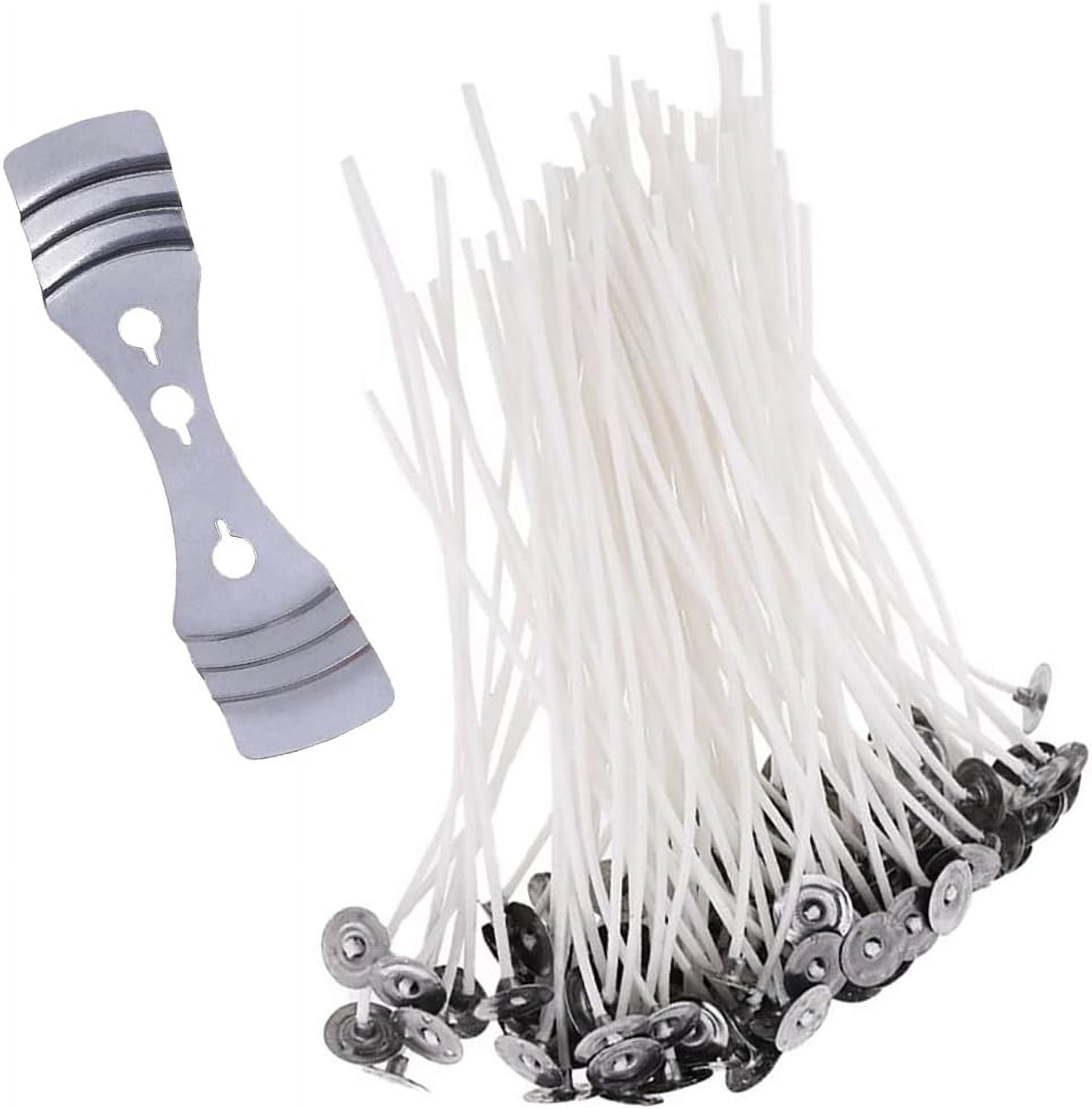 100 Pcs Candle Wicks, 150mm Long Pre Waxed Wicks with Metal Tabs and 3 ...