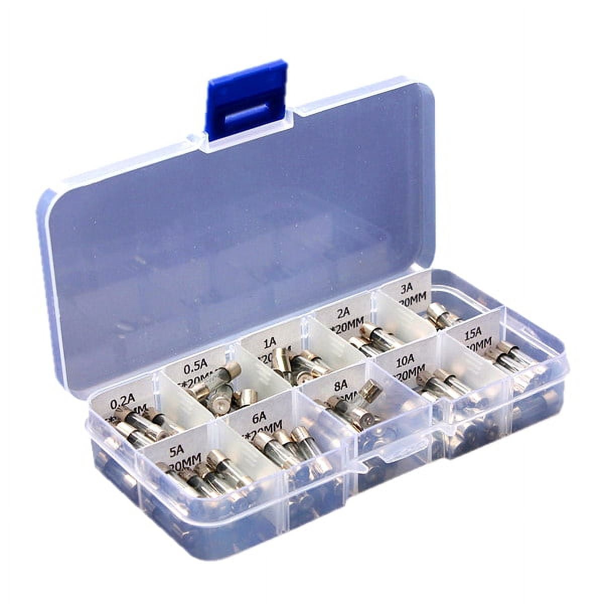 100 Pcs Car Glass Tube Quick Blow Fuse for Car Fuse Assortment Glass ...