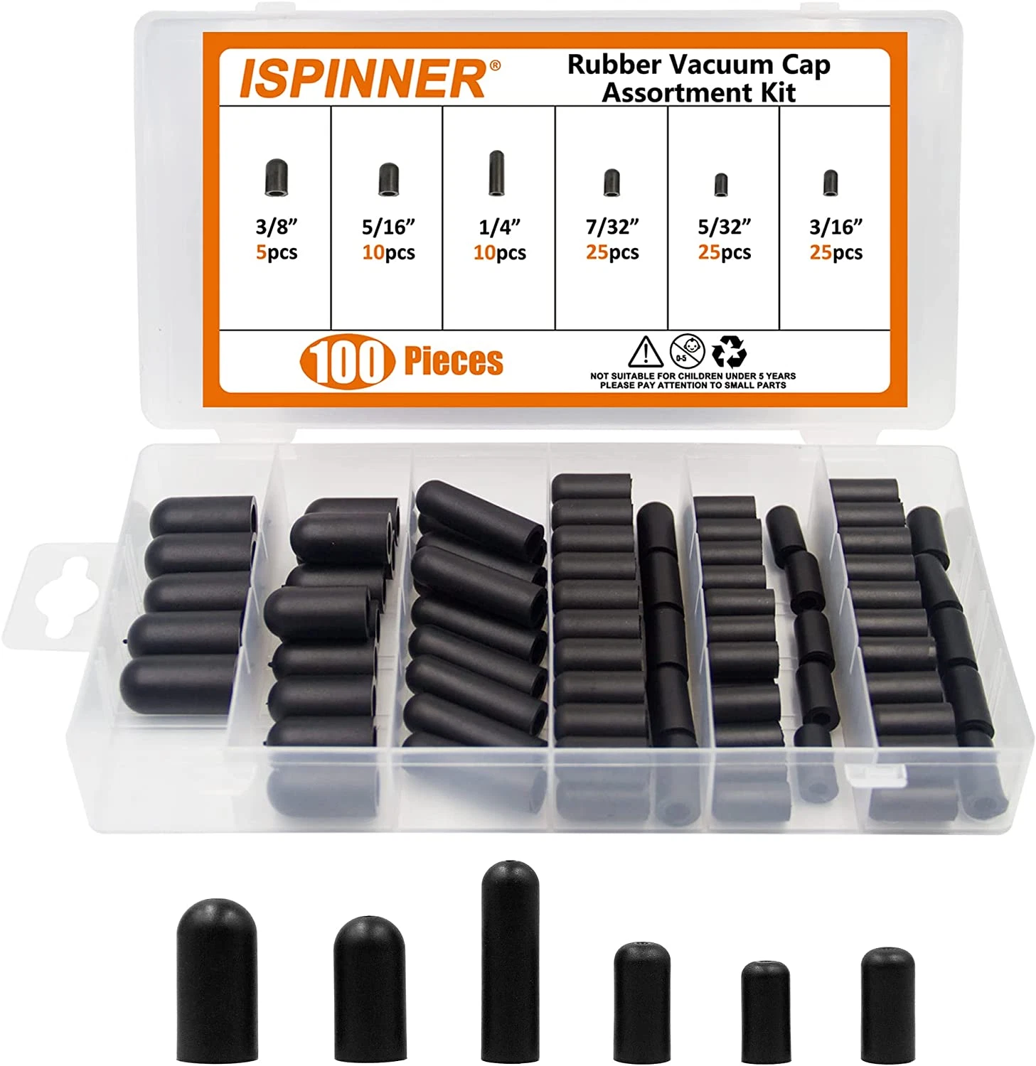 (100 Pcs) Carburetor & Vacuum Rubber Cap Plug Assortment Kit Intake ...