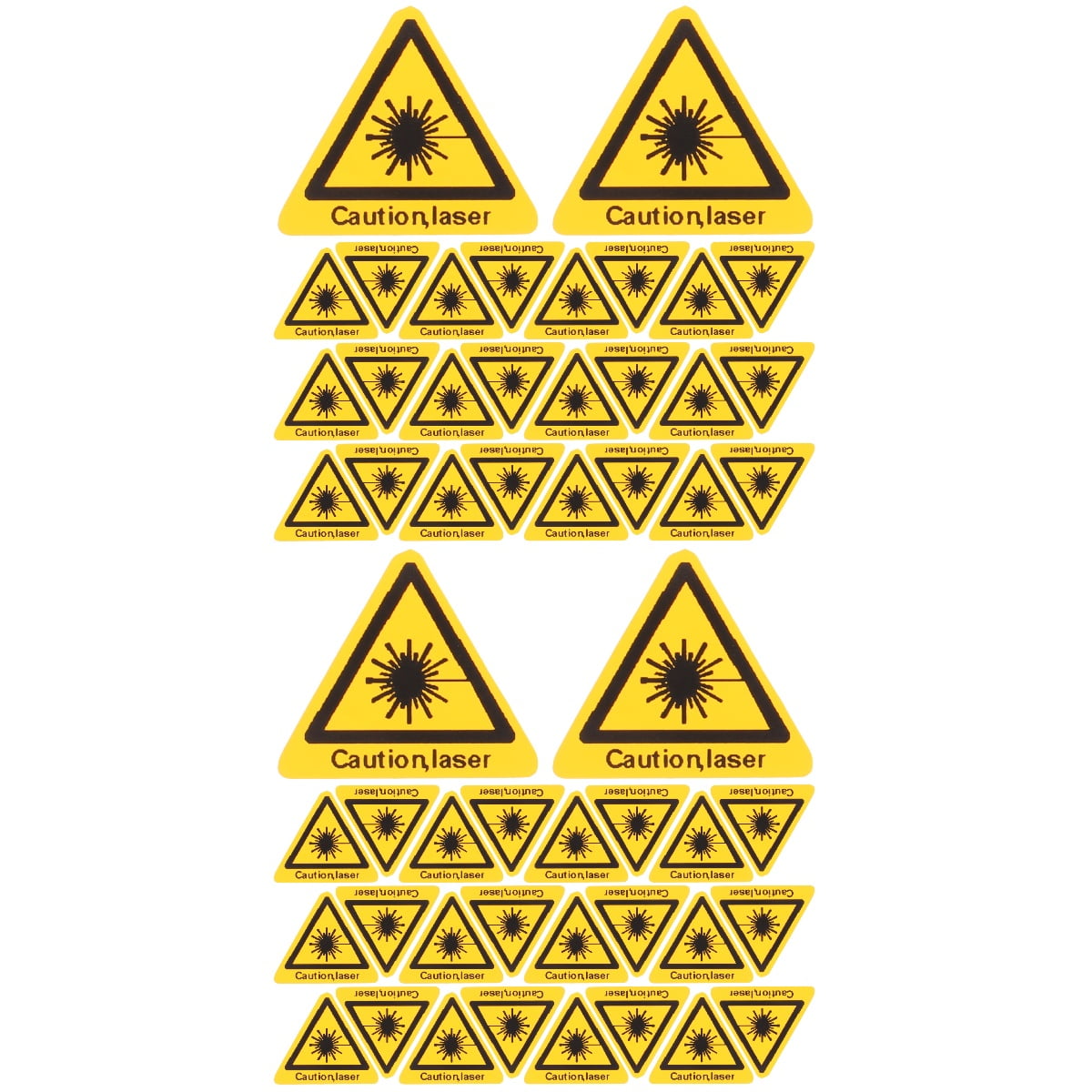 100 Pcs Cautious Sign Triangle Warning Stickers Safety Warning Sign ...