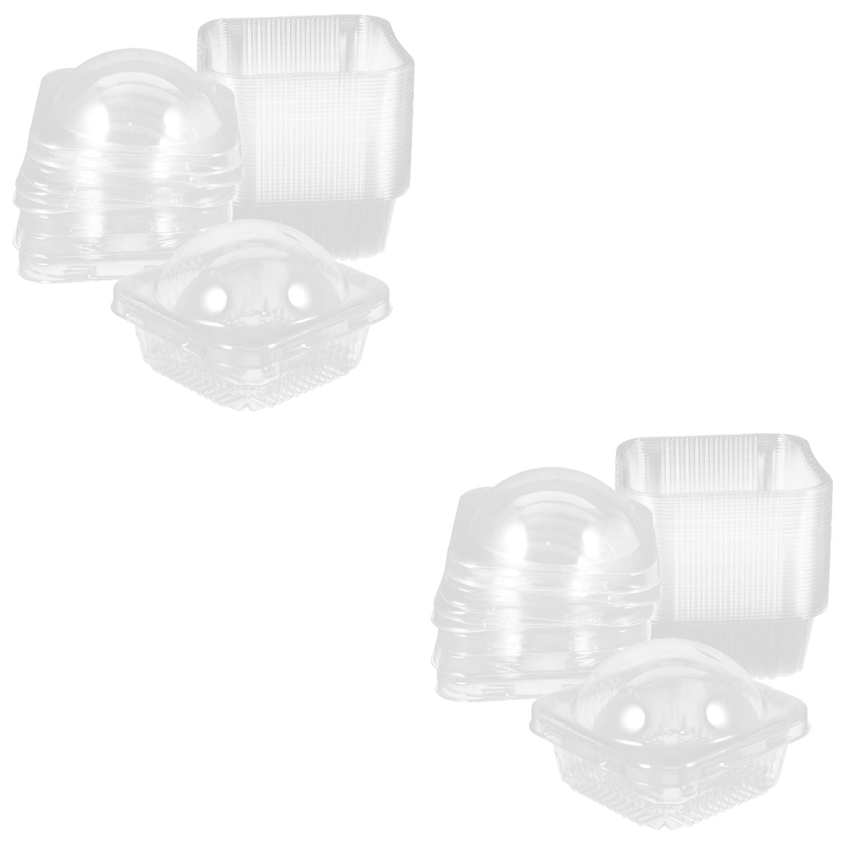 100 Pcs Chocolate Cake Boxes Disposable Puffs Plastic Cupcake Holders ...