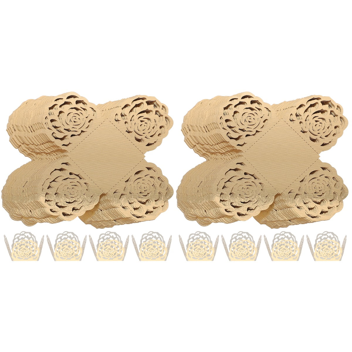 100 Pcs Chocolate Paper Wrappers Hollow-out Flower Chocolate Packing ...
