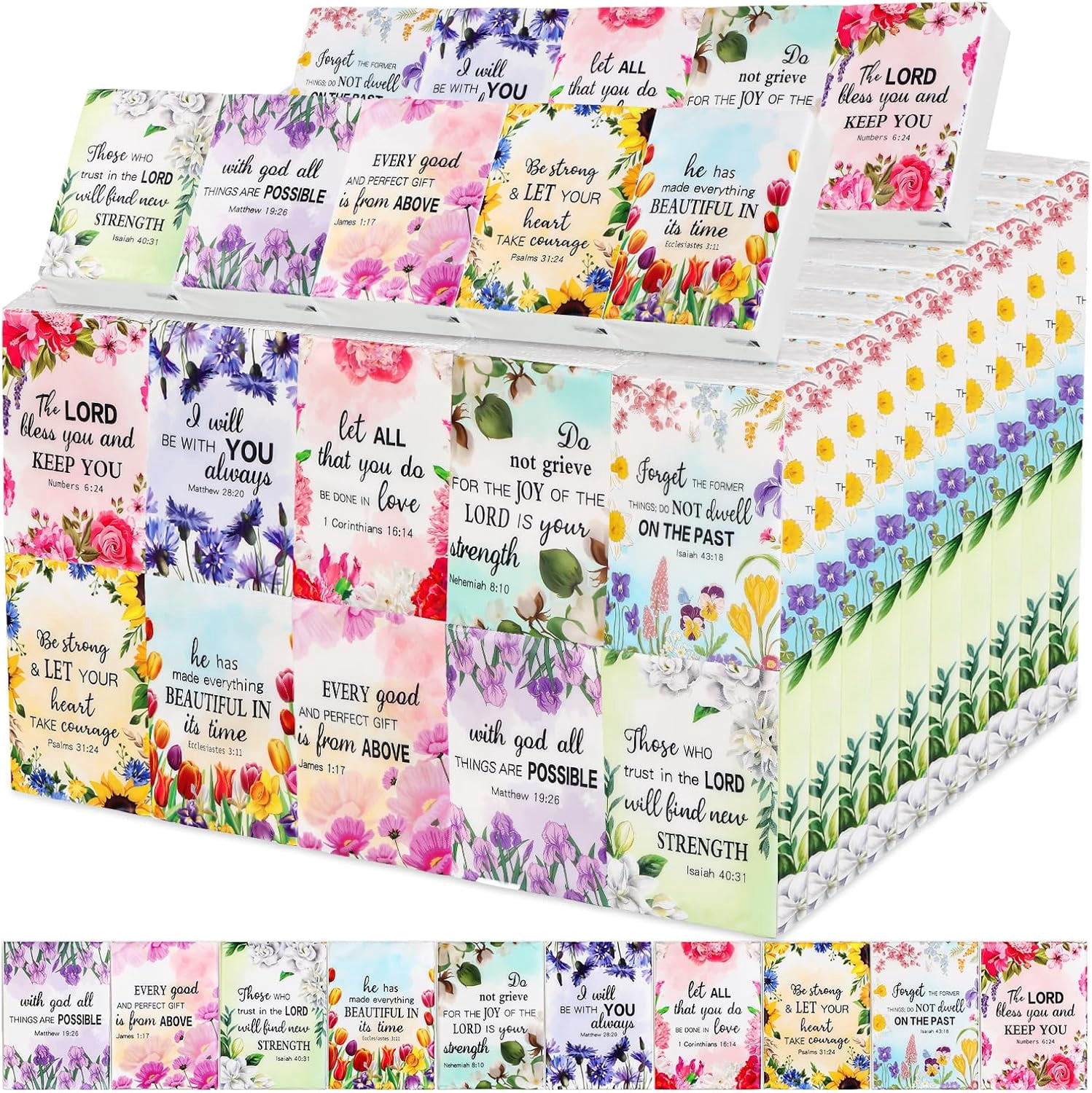 100 Pcs Christian and Appreciation Pocket Tissues Travel Packs Gifts ...