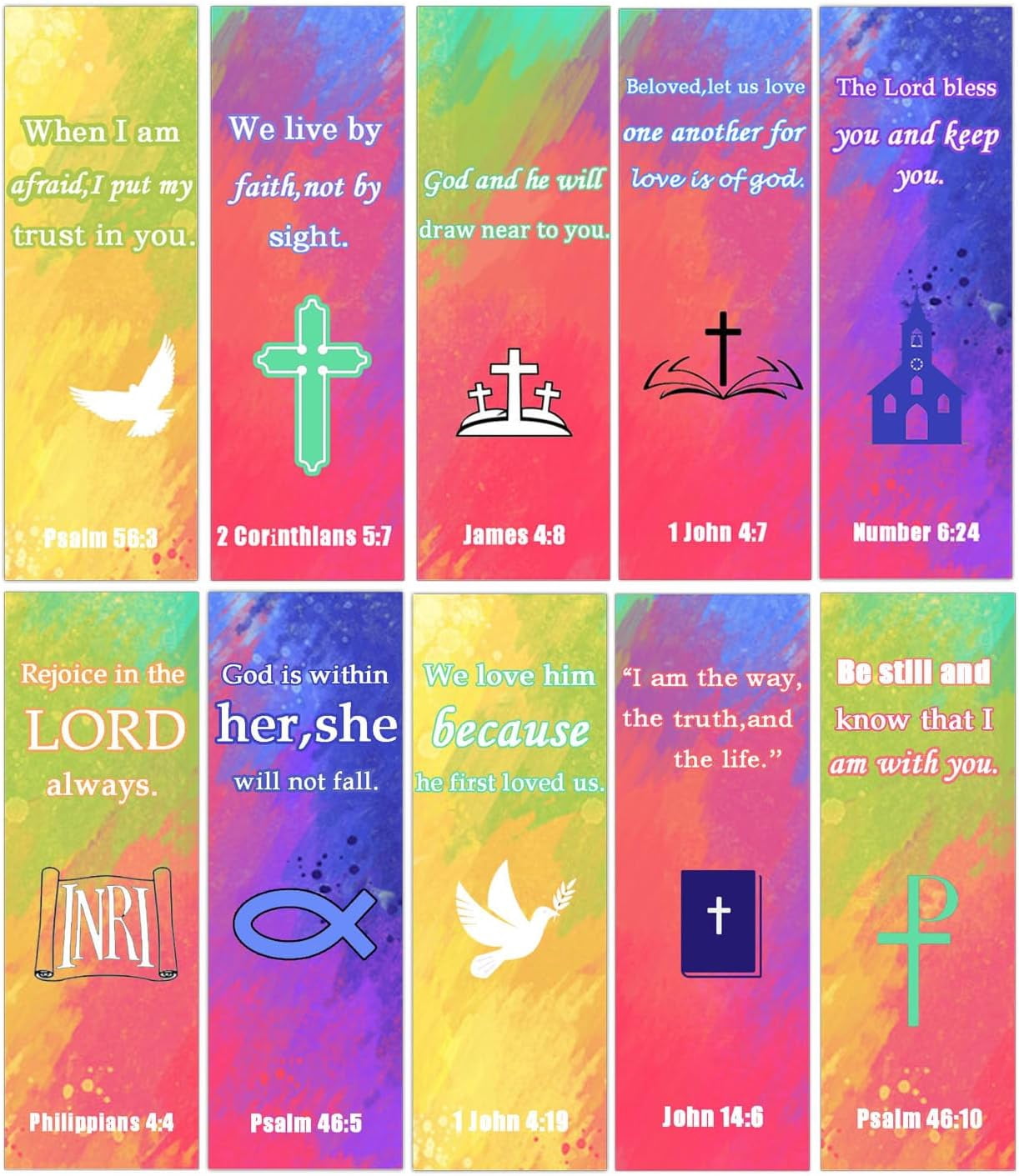 100 Pcs Christian Bookmark with Bible Verse Bookmarks Gifts 2×6 inch ...