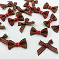 100 Pcs Christmas Ribbon Bows Mini Bows for Crafts Gingham Tiny Bows Buffalo Plaid Bows ...
