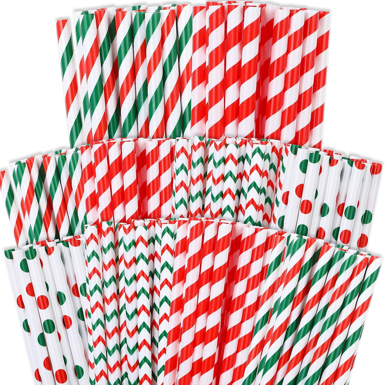 100 Pcs Christmas Straws Plastic Drinking Christmas 9 Inch 4 Styles ...