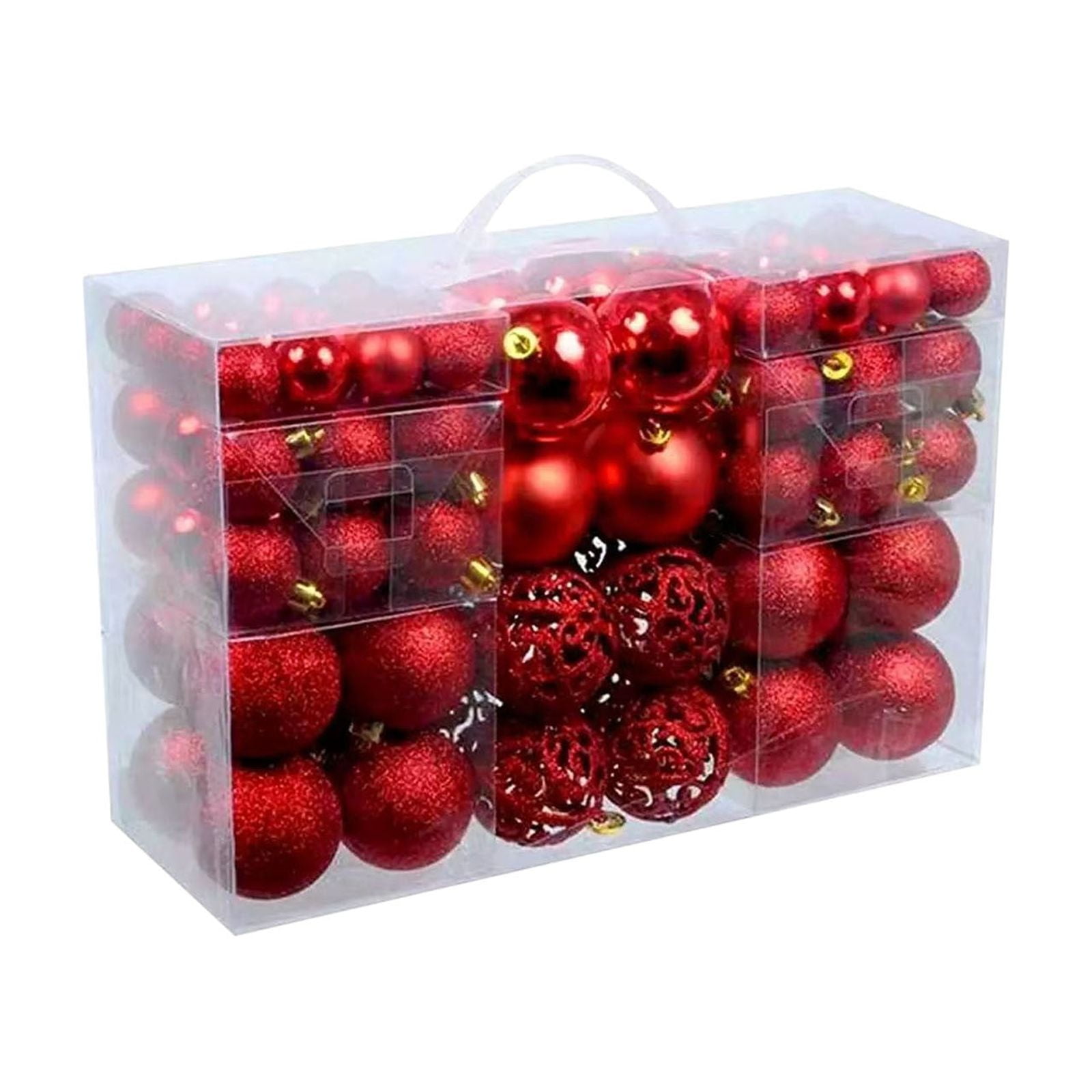 100 Pcs Christmas Xmas Tree Ball Bauble Shatterproof Hanging Home Party ...