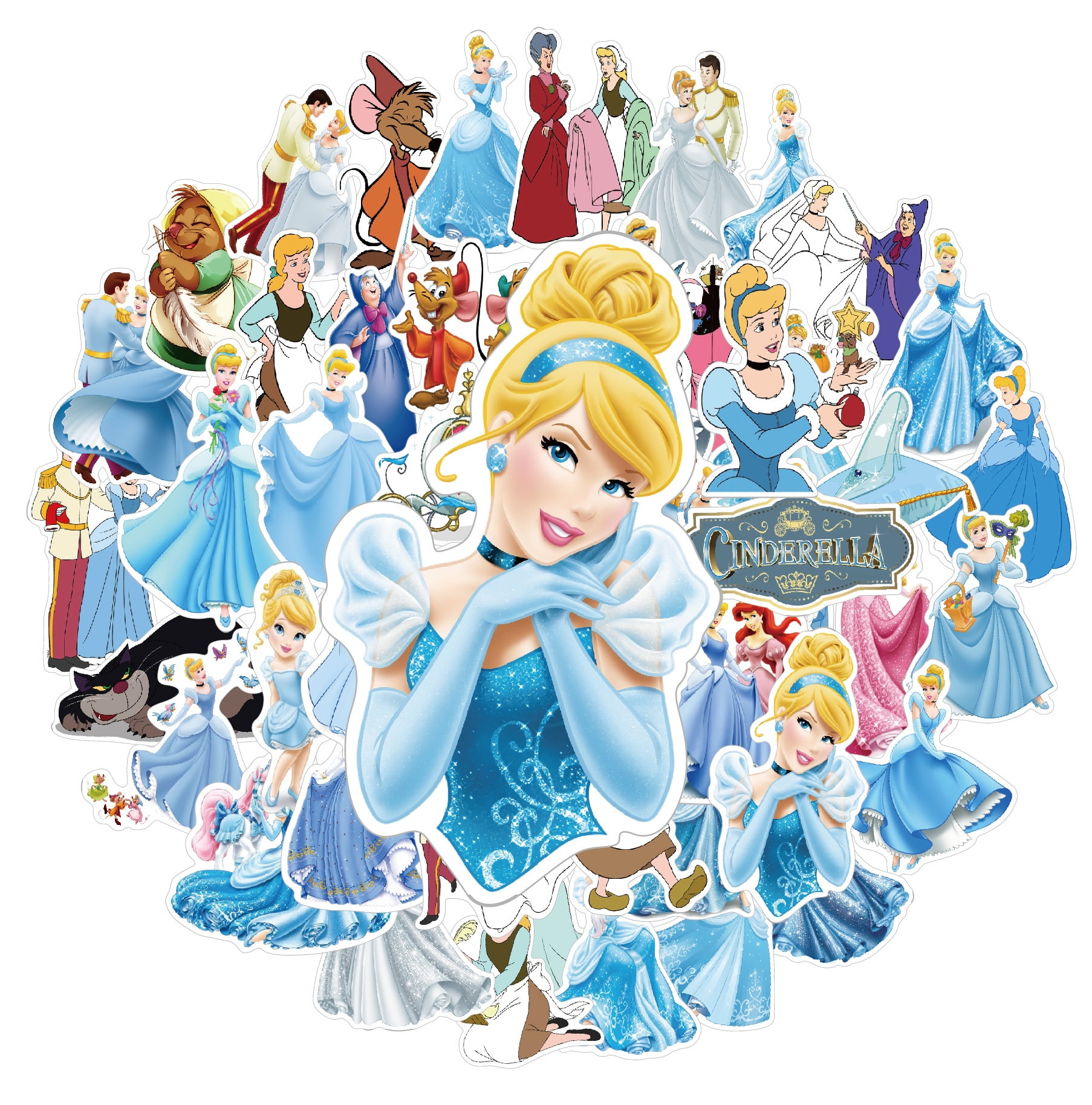 100 Pcs Cinderella Stickers Collector Set - Premium Vinyl Decals for ...