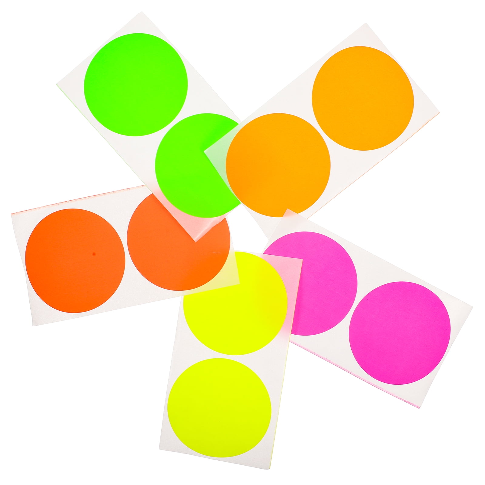 TABLZONE Round Adhesive Sticker Circle Labels Assorted Color 100 Pcs 4 ...