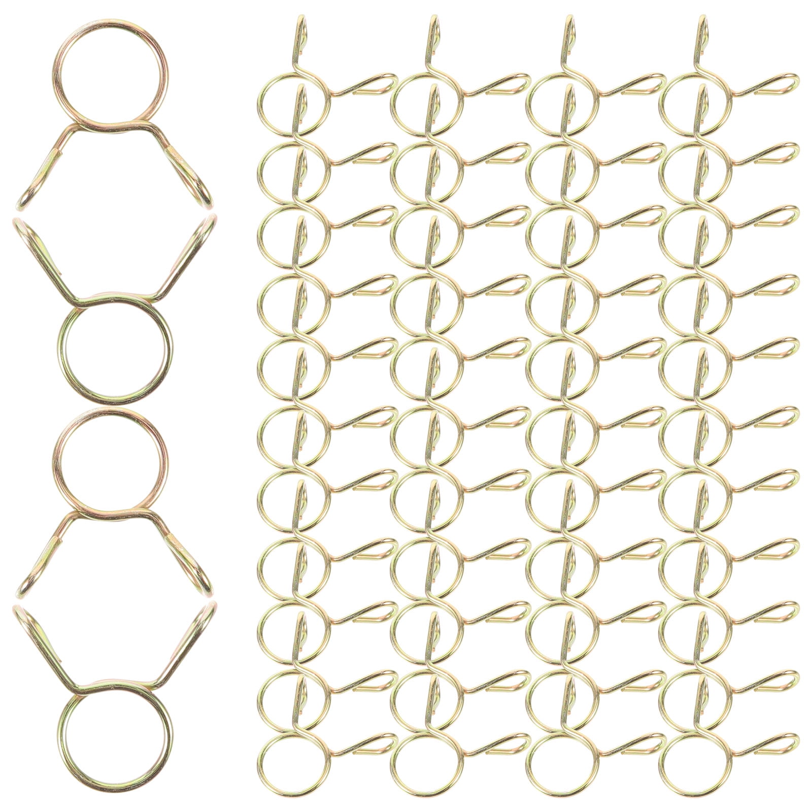 100 Pcs Clamps Hose Vacuum Metal Fastener Clips Stainless Steel Spring ...