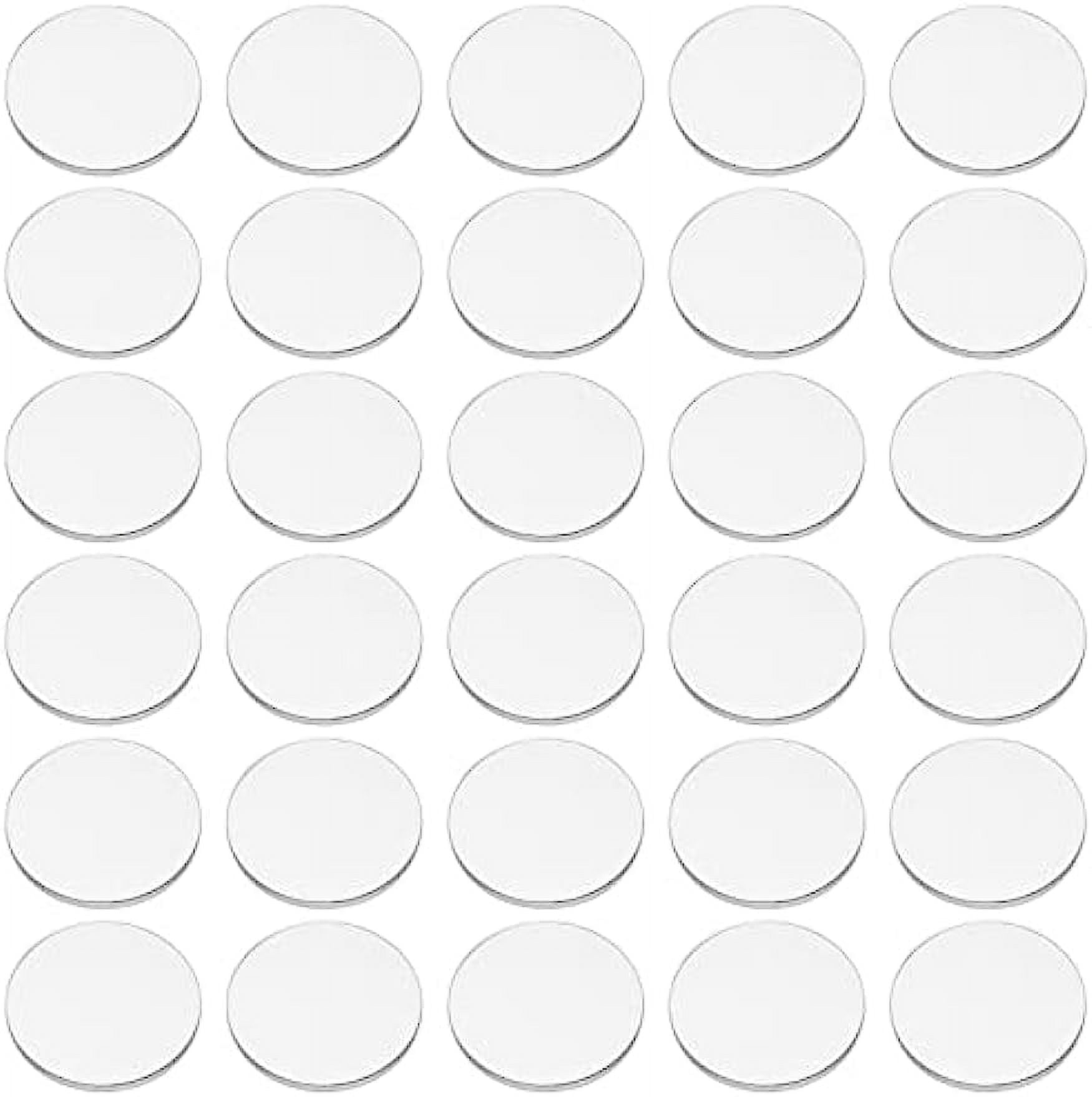 100 Pcs Clear Circles Sheet 1 inch Circular Miniature Bases Blanks Disc ...