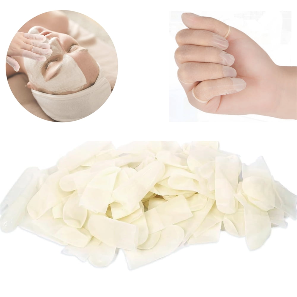 100 Pcs Clear Disposable Finger Cots, Topboutique Latex Finger Tip ...