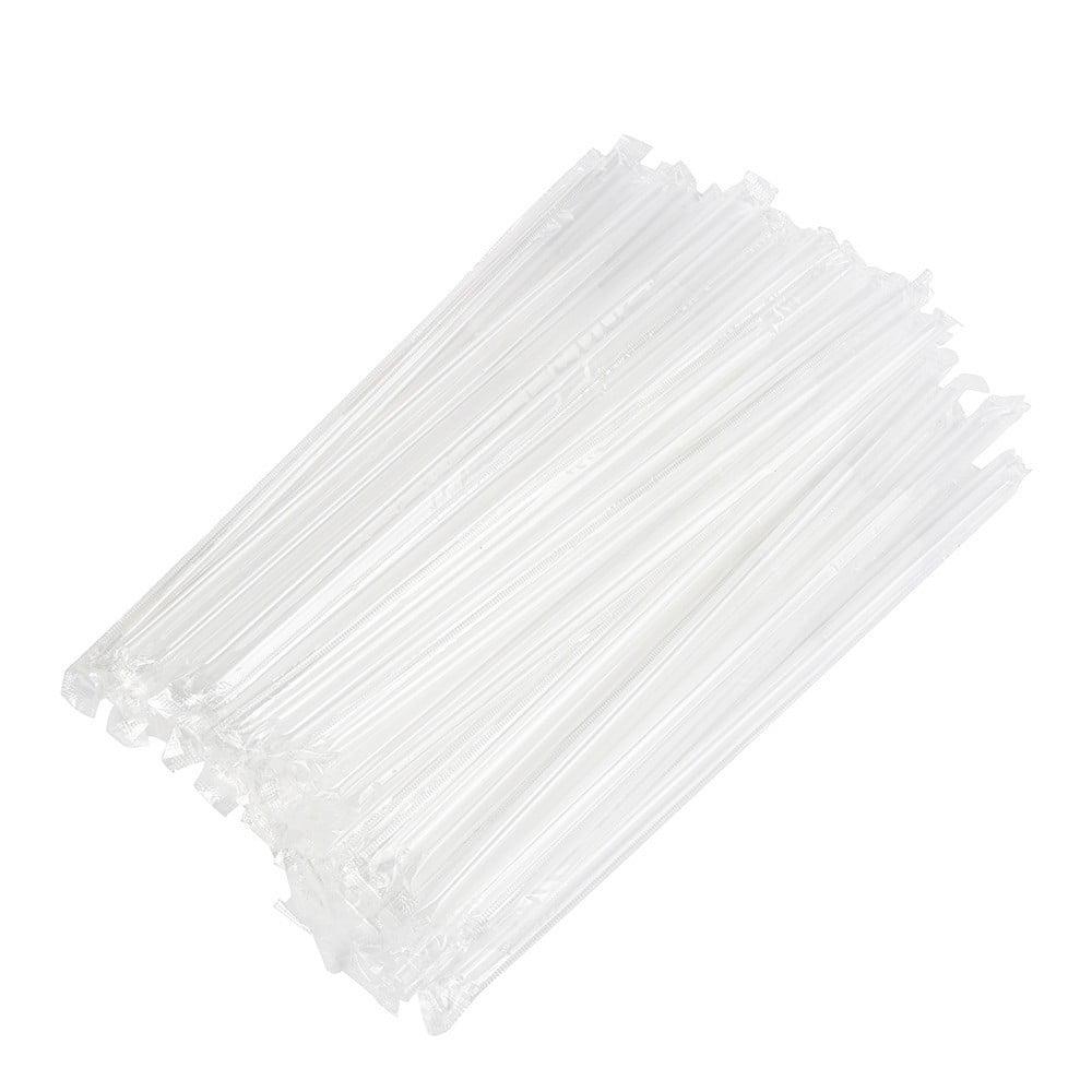 100 Pcs Clear Flexible Plastic Straws, BPA-Free Disposable Bendy Straws ...