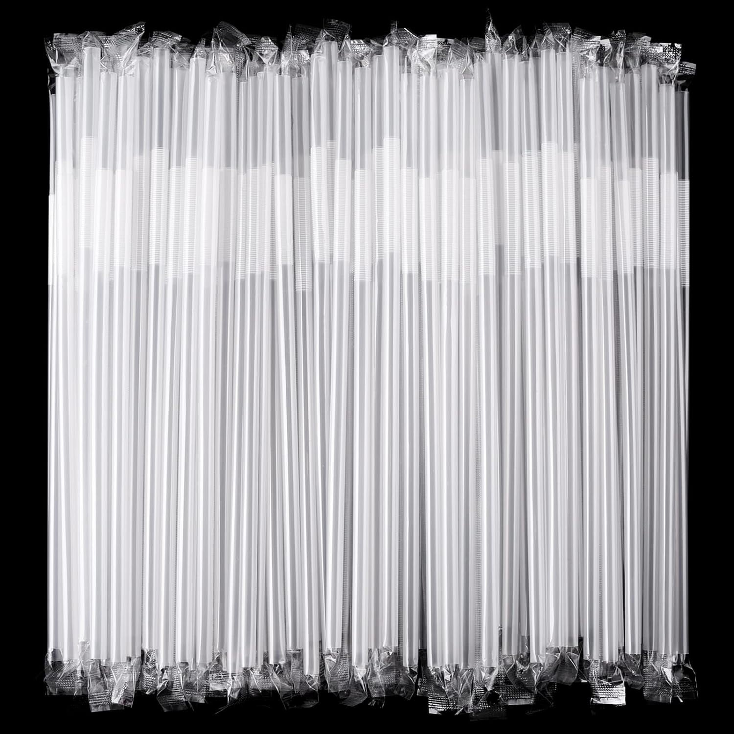 [Individually Wrapped] 100 Pcs Clear Flexible Plastic Straws ...