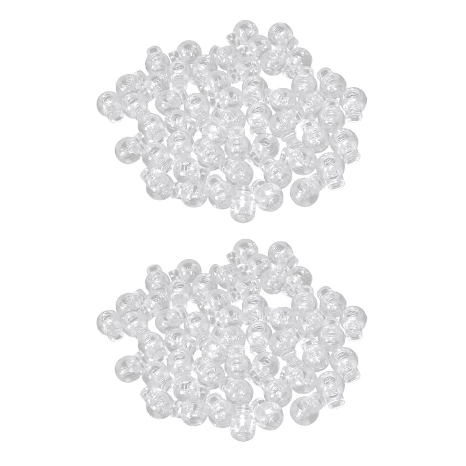 100 Pcs Clear Plastic 5mm One Hole Cord Stoppers Cord Lock Cord Lock ...