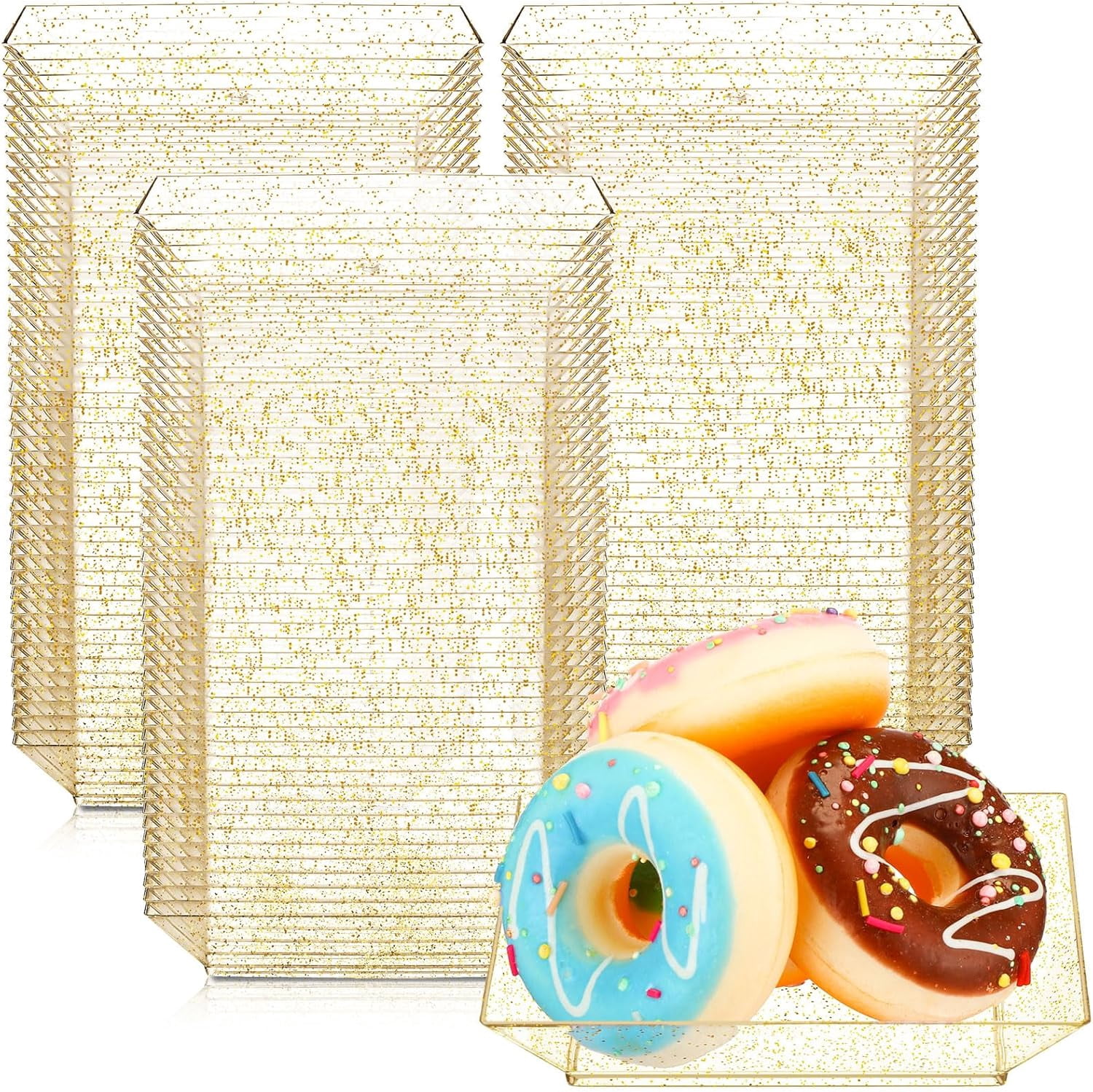 100 Pcs Clear Plastic Dessert Plates, 3.6 Inch Small Dessert Plastic ...