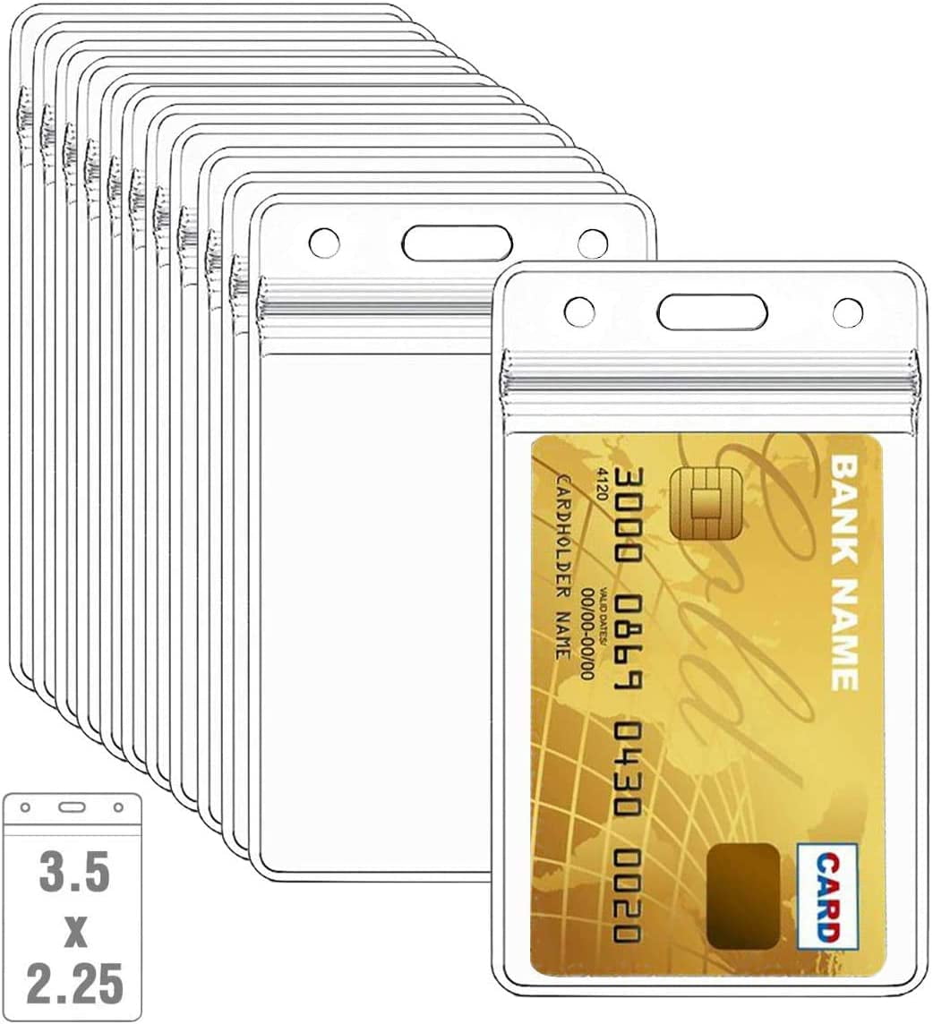 100 Pcs Clear Plastic Vertical Name Badge ID Card Holders - Walmart.com