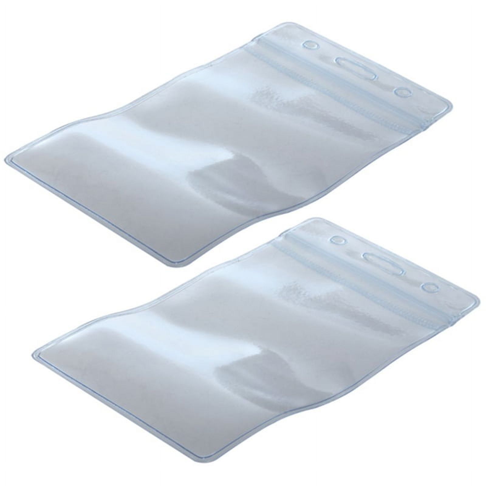 100 Pcs Clear Plastic Vertical Name Tag Badge ID Card Holders - Walmart.com