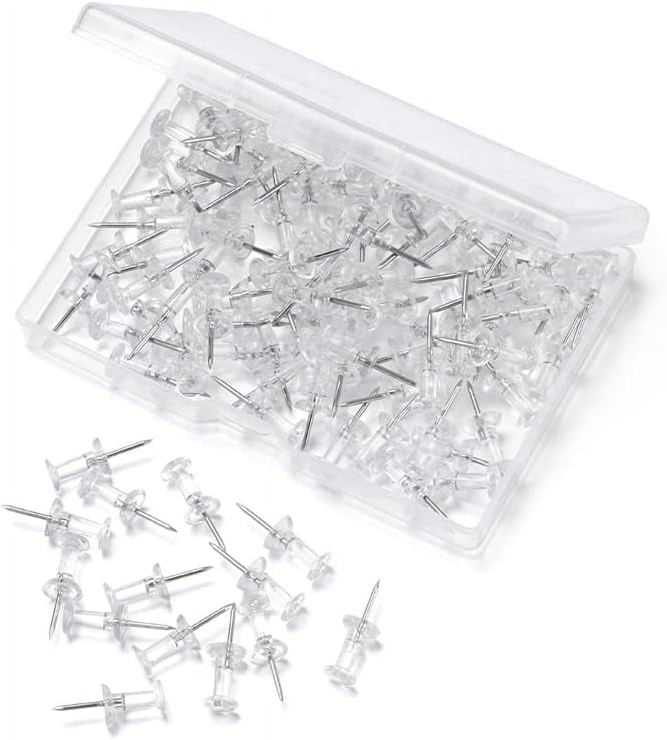 100 Pcs Clear Push Pins, Thumb Tacks Drawing Pins Board Thumb Tacks ...