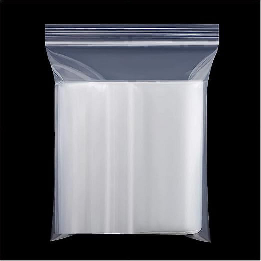 100 Pcs Clear Reclosable Zip Poly Plastic Bags - Resealable Lock Seal ...