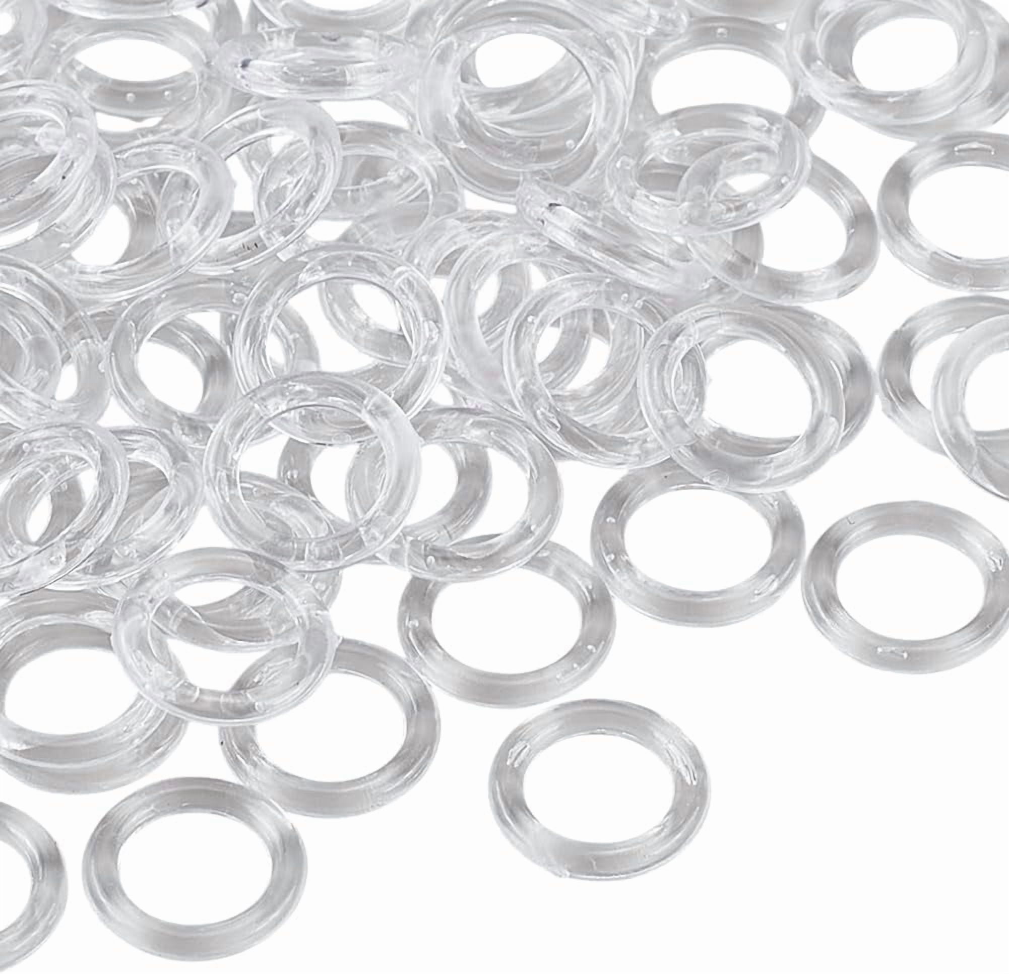 100 Pcs Clear Roman Curtain Rings 1/2inch Transparent O Rings Plastic ...