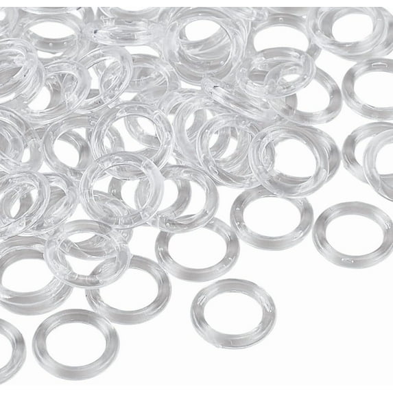 100 Pcs Clear Roman Curtain Rings 1/2inch Transparent O Rings Plastic ...