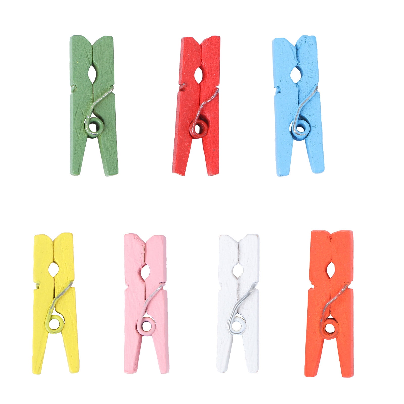 100 Pcs Clips for Clothes Wooden Clothespins Metal - Walmart.com