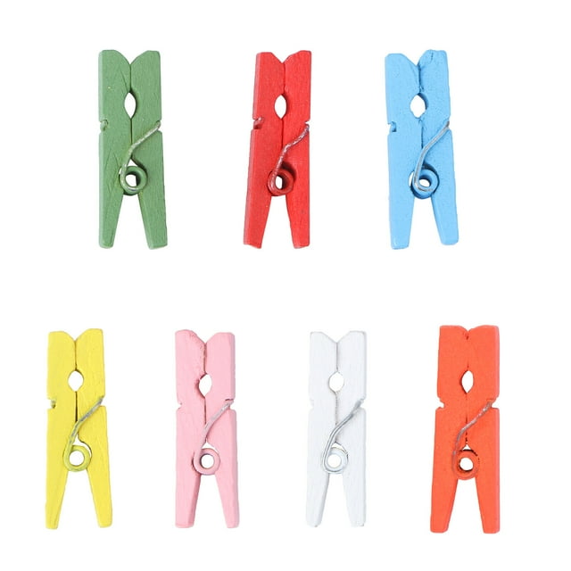 100 Pcs Clips for Clothes Wooden Clothespins Metal - Walmart.com