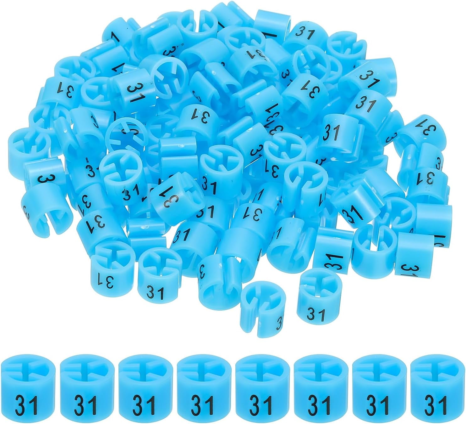 100 Pcs Clothes Hanger Markers Number 31 Tags Fit 3mm Rod Garment Size ...