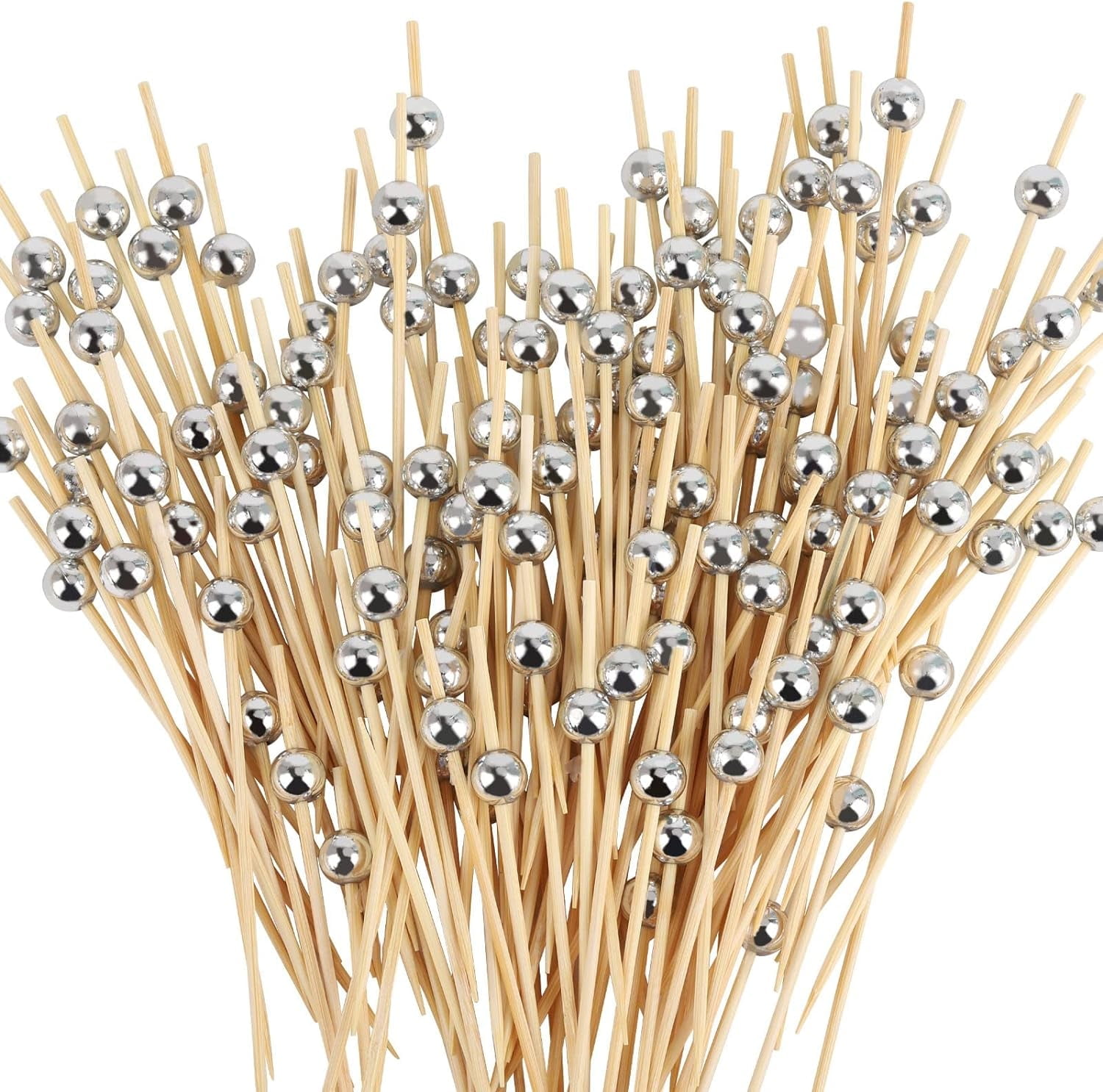100 Pcs Cocktail Picks, 4.7 Inch Bamboo Cocktail Sticks Skewers for ...