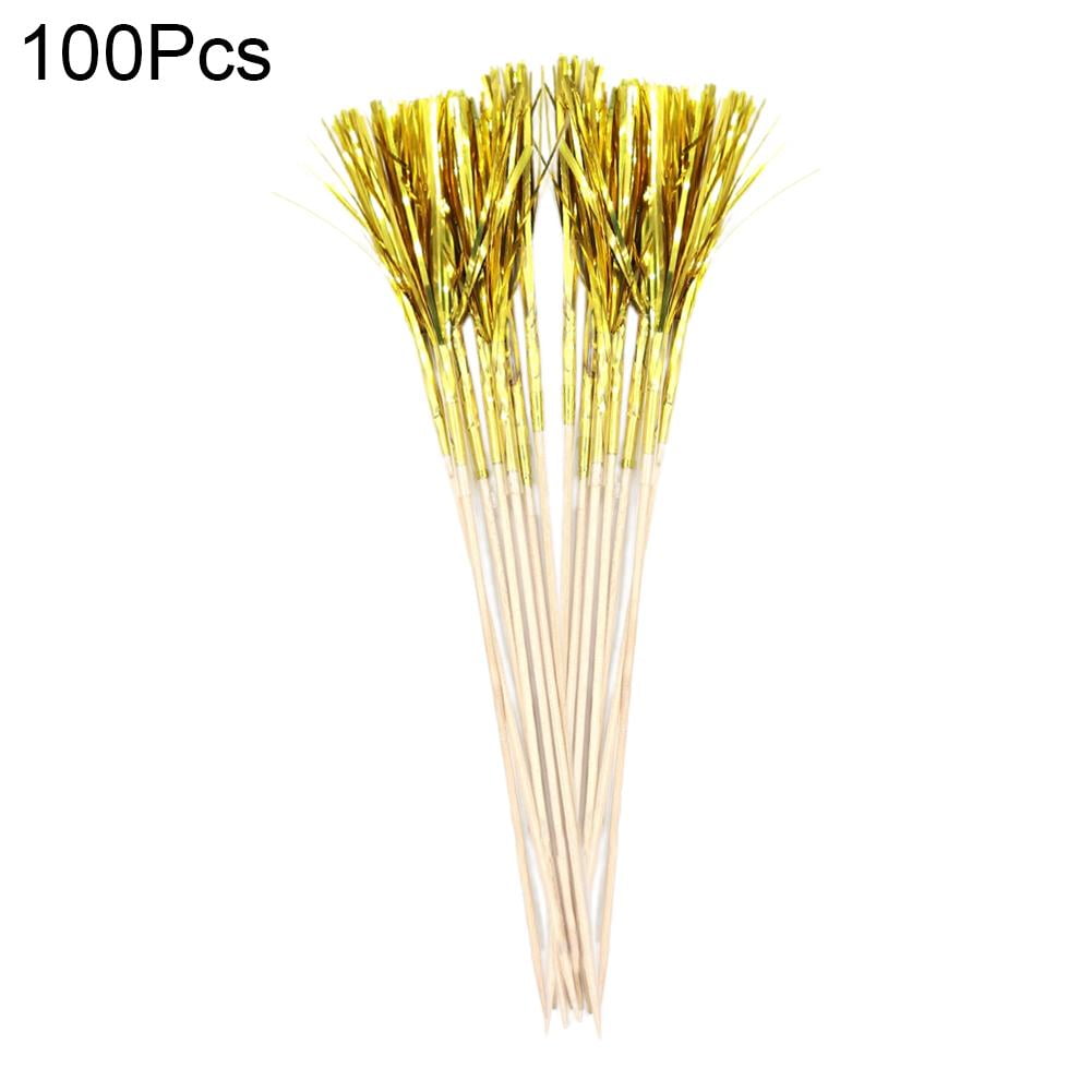 100 Pcs Cocktail Picks, 5.9 inch Firework Foil Frill Firework Cupcake ...