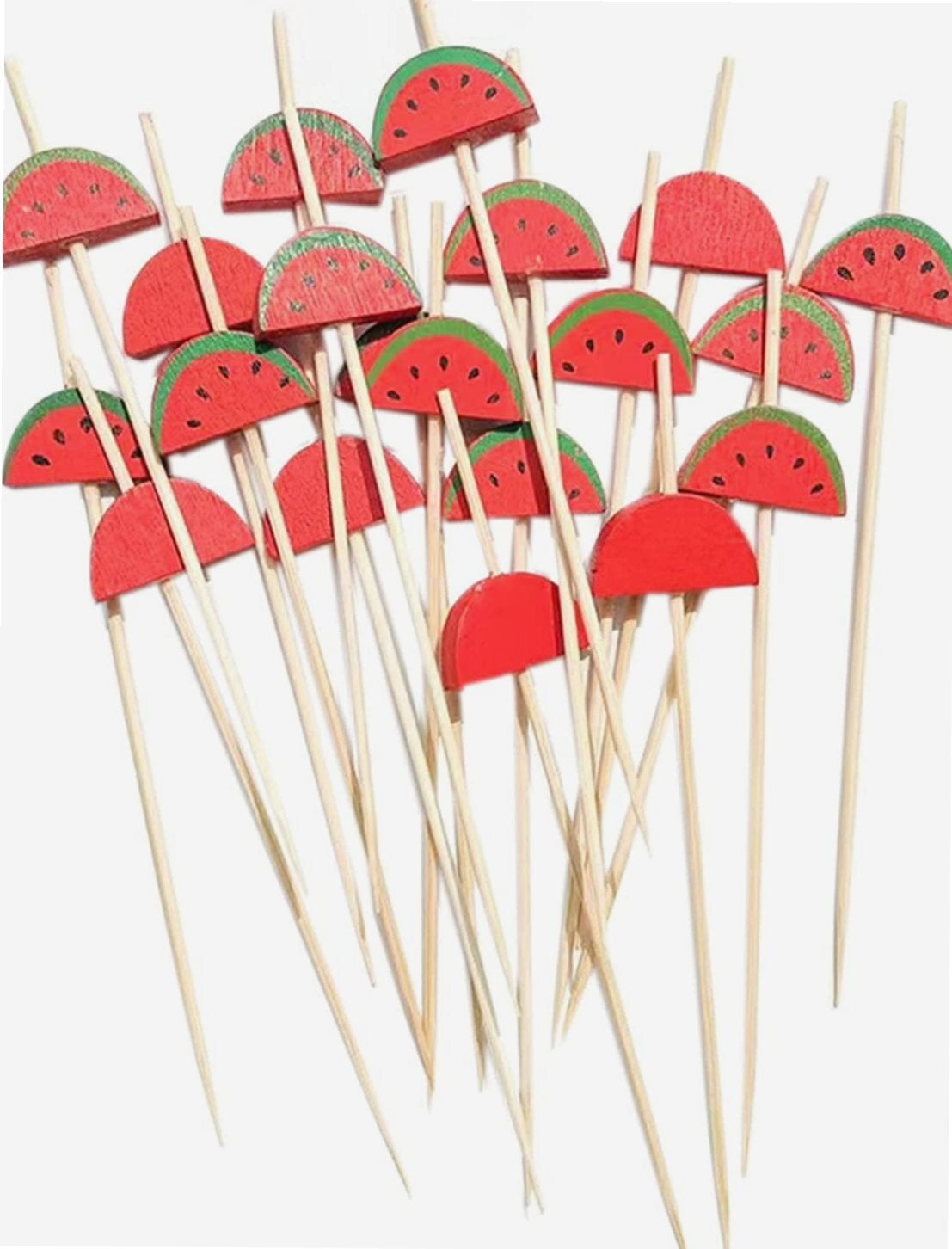 100 Pcs Cocktail Picks Wooden Toothpicks Decor Cake Party Wedding ...