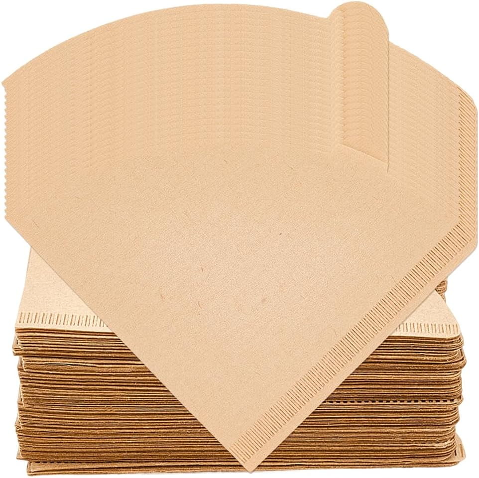 100 Pcs Coffee Filters Size 02 Natural Paper Filters Unbleached Cone ...