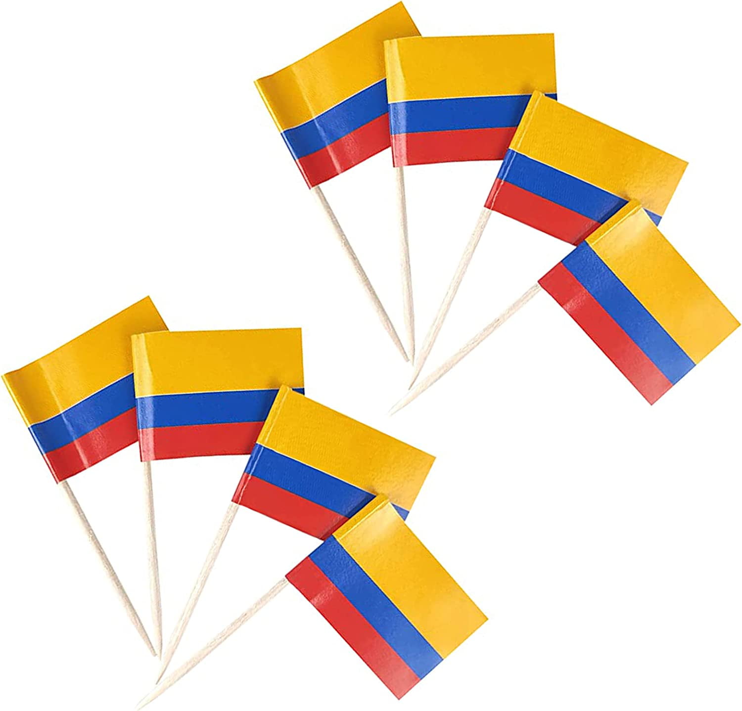 100 Pcs Colombia Toothpick Flags,Cupcake Toppers Colombia Flag, Food ...
